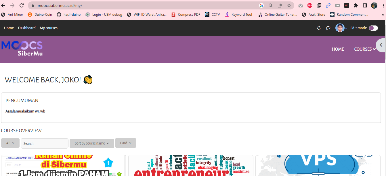 Seperti ini Cara Mendaftar MOOCS SiberMu - Universitas Siber Muhammadiyah